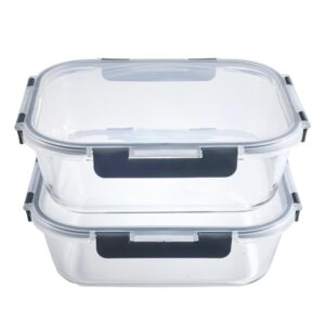 FOOD BOUTIQUE - 10 Cups Large Glass Food Storage Container with Lid set