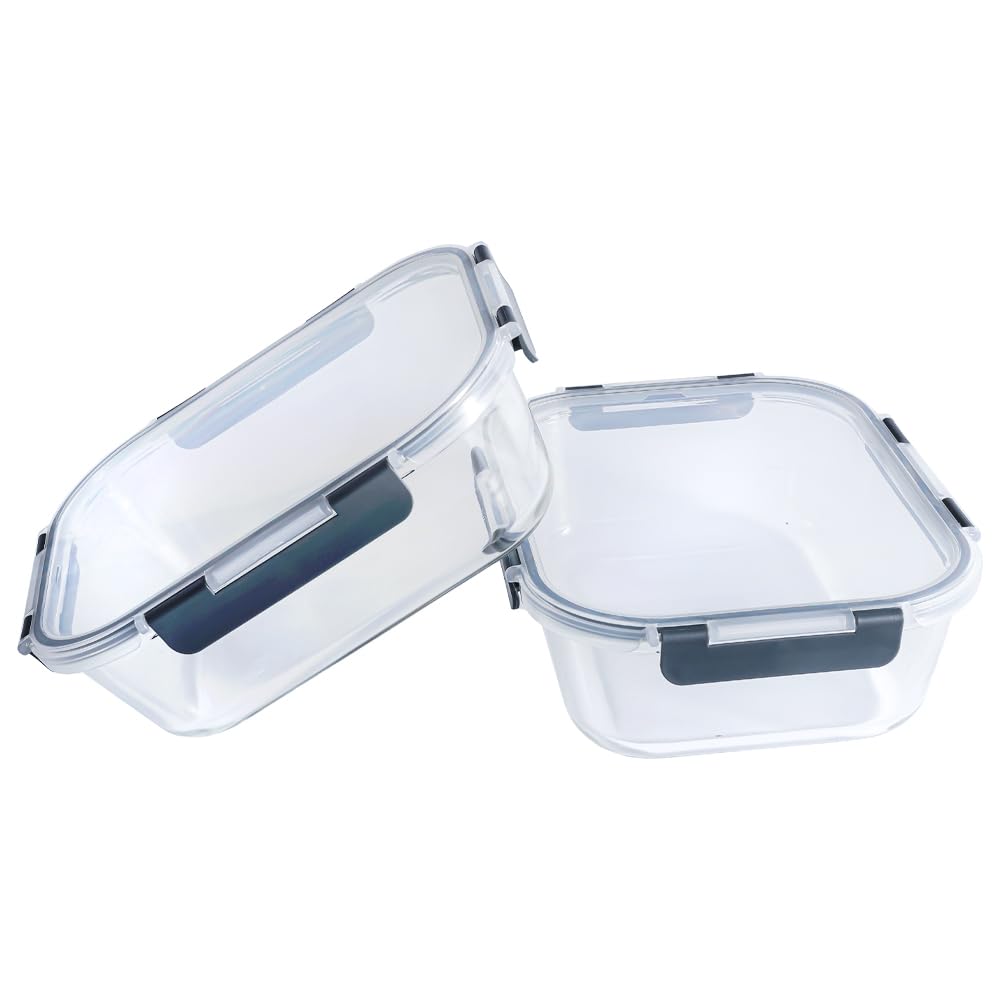 FOOD BOUTIQUE - 10 Cups Large Glass Food Storage Container with Lid set