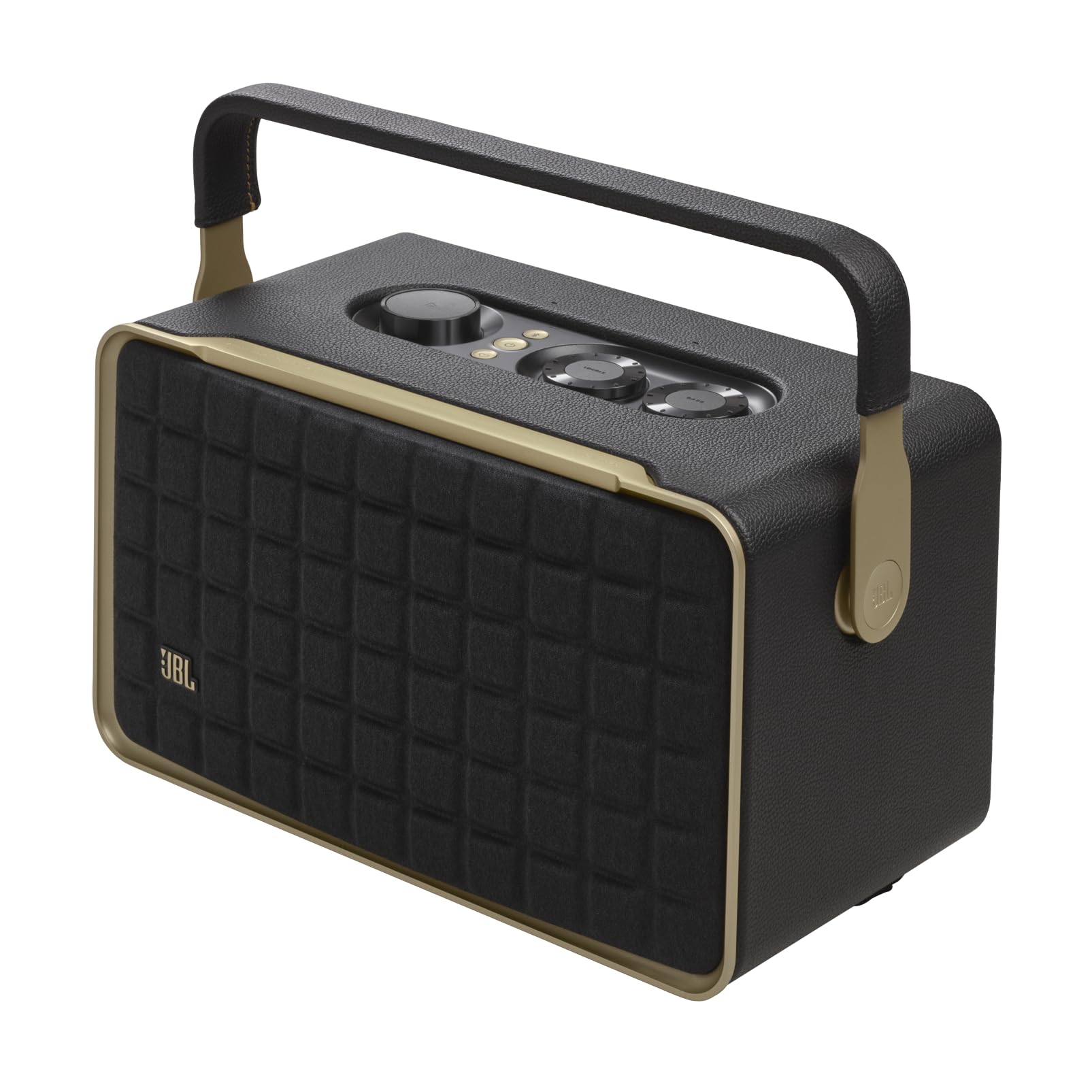 JBL Authentics 300 - Retro Style Wireless Bluetooth/WiFi Home Speaker, Built in Battery (4800mAh), Music Streaming Services via Built-in Wi-Fi, Built in Alexa and Google Assistant