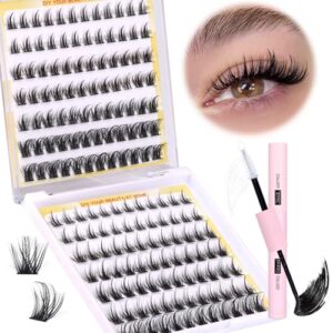 diy lash extension kit lash clusters kit 168pcs natural look individual cluster eyelashes 10-16mm eyelash extensions at home lash bond and seal strong hold by newcally