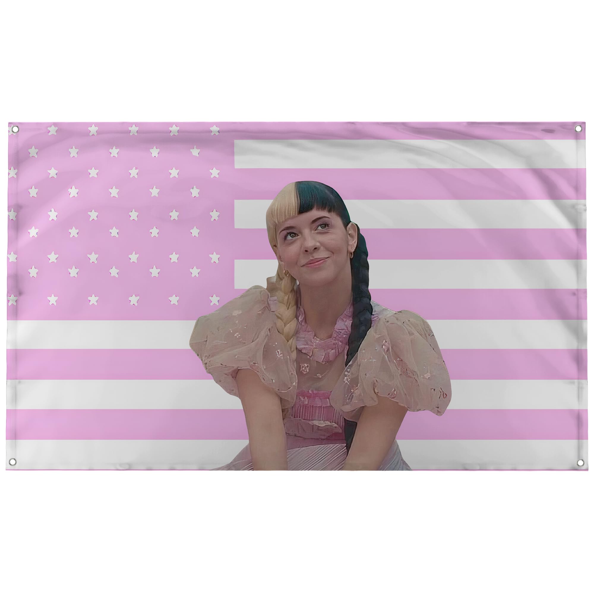 Banger - Melanie Martinez Pink American USA Flag Cry Baby Crybabies Pop Artist Motivational Inspirational Office Gym Wall Dorm Decor Design on a 3X5 Feet Flag with 4 Grommets for Easy Wall Hanging. Authentic BANGER FLAG