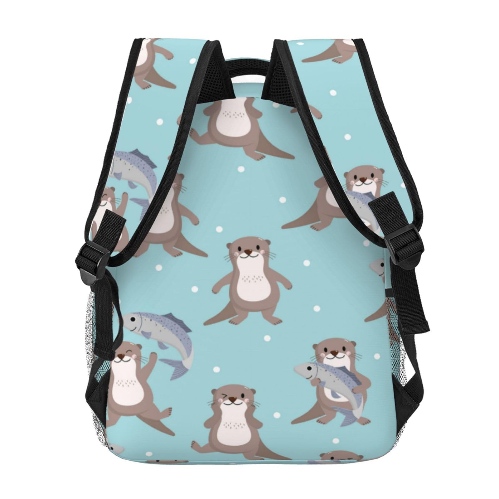 RIMENCH Backpack Friendly Rucksack Cool Laptop Backpack Big Capacity Book Bags Anti-Theft Cute Otter Fish Pattern Daypack