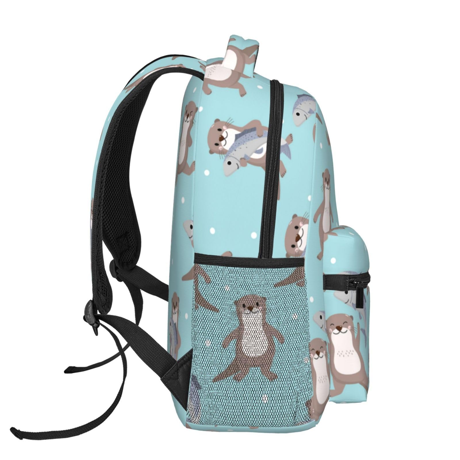 RIMENCH Backpack Friendly Rucksack Cool Laptop Backpack Big Capacity Book Bags Anti-Theft Cute Otter Fish Pattern Daypack