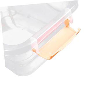 SEWACC 5pcs Box Plastic Container Storage Box with Lid Small Organizer Box Small Storage Bins with Lids Ornament Storage Shoe Boxes Clear Plastic Stackable Orange Brochures Storage Case