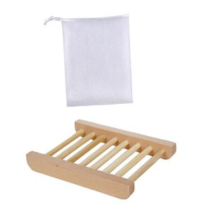 Cabilock 1 Set Foam Pouches Bathroom Soap Tray Foaming Bags Soap Rack Wooden Soap Container Soap Storage Soap Holder Bubble Making Net Soap Dish Soap Ravk Handmade Soap Accessories Bamboo