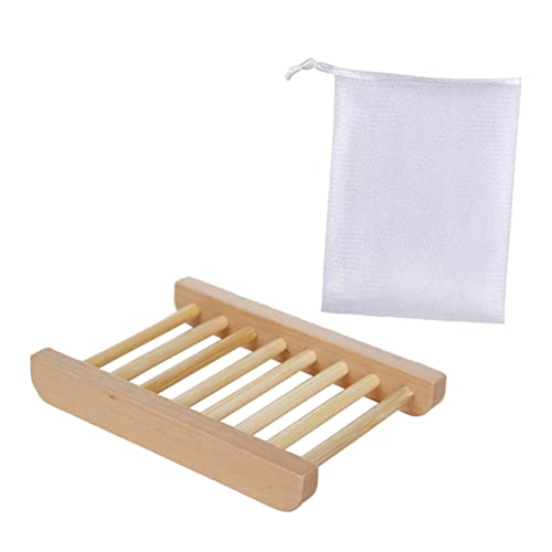 Cabilock 1 Set Foam Pouches Bathroom Soap Tray Foaming Bags Soap Rack Wooden Soap Container Soap Storage Soap Holder Bubble Making Net Soap Dish Soap Ravk Handmade Soap Accessories Bamboo