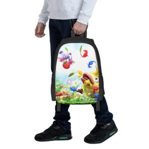 RACEK Fashion Game Pik-min Backpack Cartoon Lightweight Travel Computer Bag Casual Daypack Cute Daybag With Adjustable Straps For Unisex