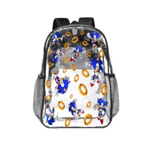 jpsxnwv clear backpack for girls boys, cartoon heavy duty large bookbag for school, transparent see through bag for kids women for college work travel