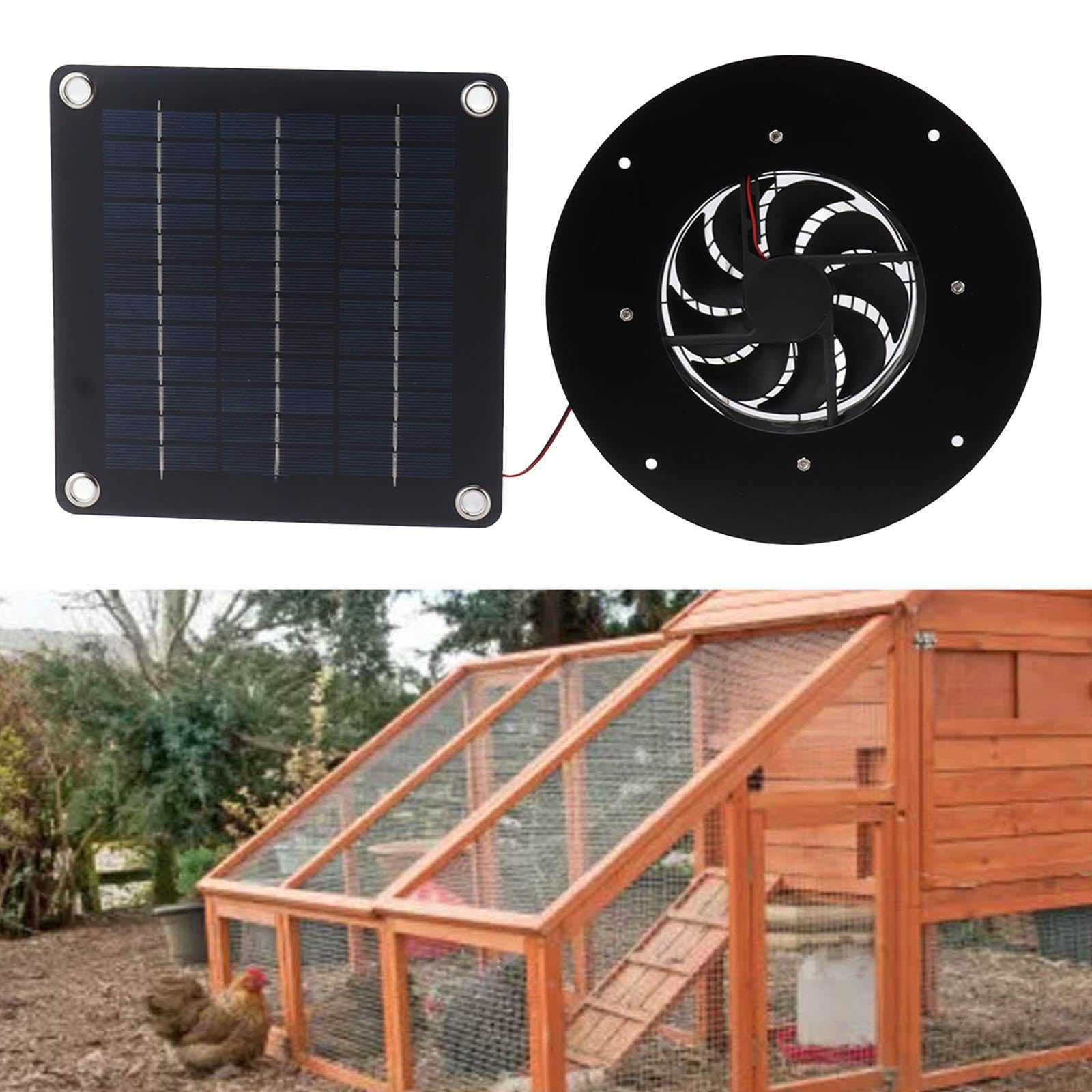 MagiDeal Solar Panel Fan Ventilator 20W 12V Exhaust Fan Solar Powered Ventilation Fan for Window Greenhouse Small Chicken Coop Pet House Ventilation