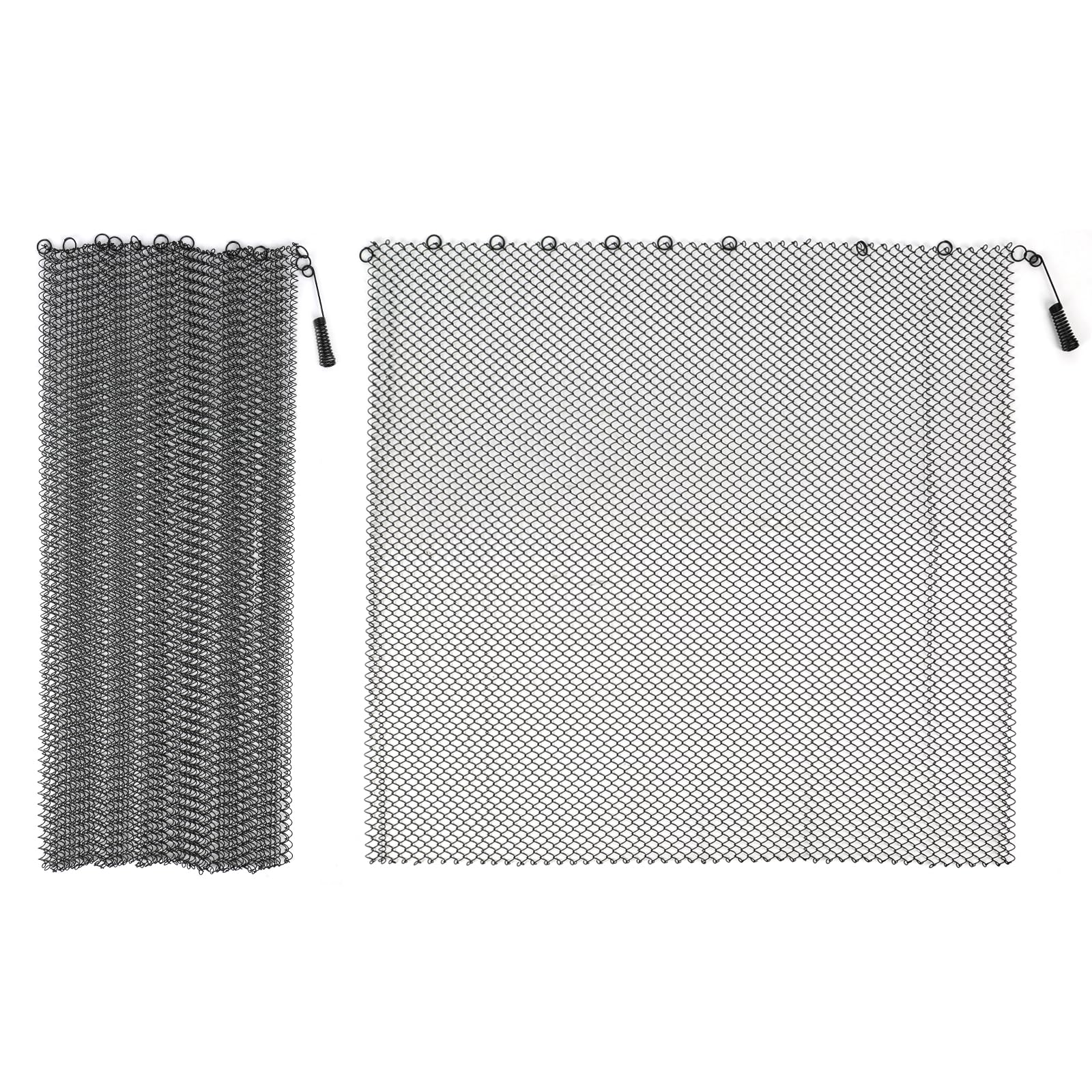 Copgge Fireplace Mesh Screen Curtain 2 Replacement Black Metal Hanging Mesh Curtain Fireplace Spark Guard Iron Mesh Fireplace Cover Fireplace Safety Mesh 24" High X 24" Wide with Pulls