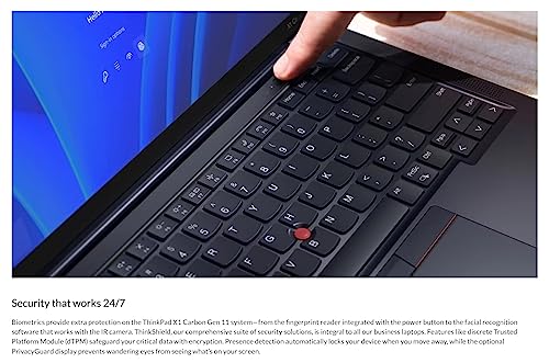 Lenovo Gen 11 ThinkPad X1 Carbon Laptop with Intel Core i7-1365U vPro Processor, 14" WUXGA 100% sRGB Anti-Glare Touchscreen, 32GB LPDDR5 RAM, 1TB Gen4 Performance SSD, Thunderbolt, and Windows 11 Pro