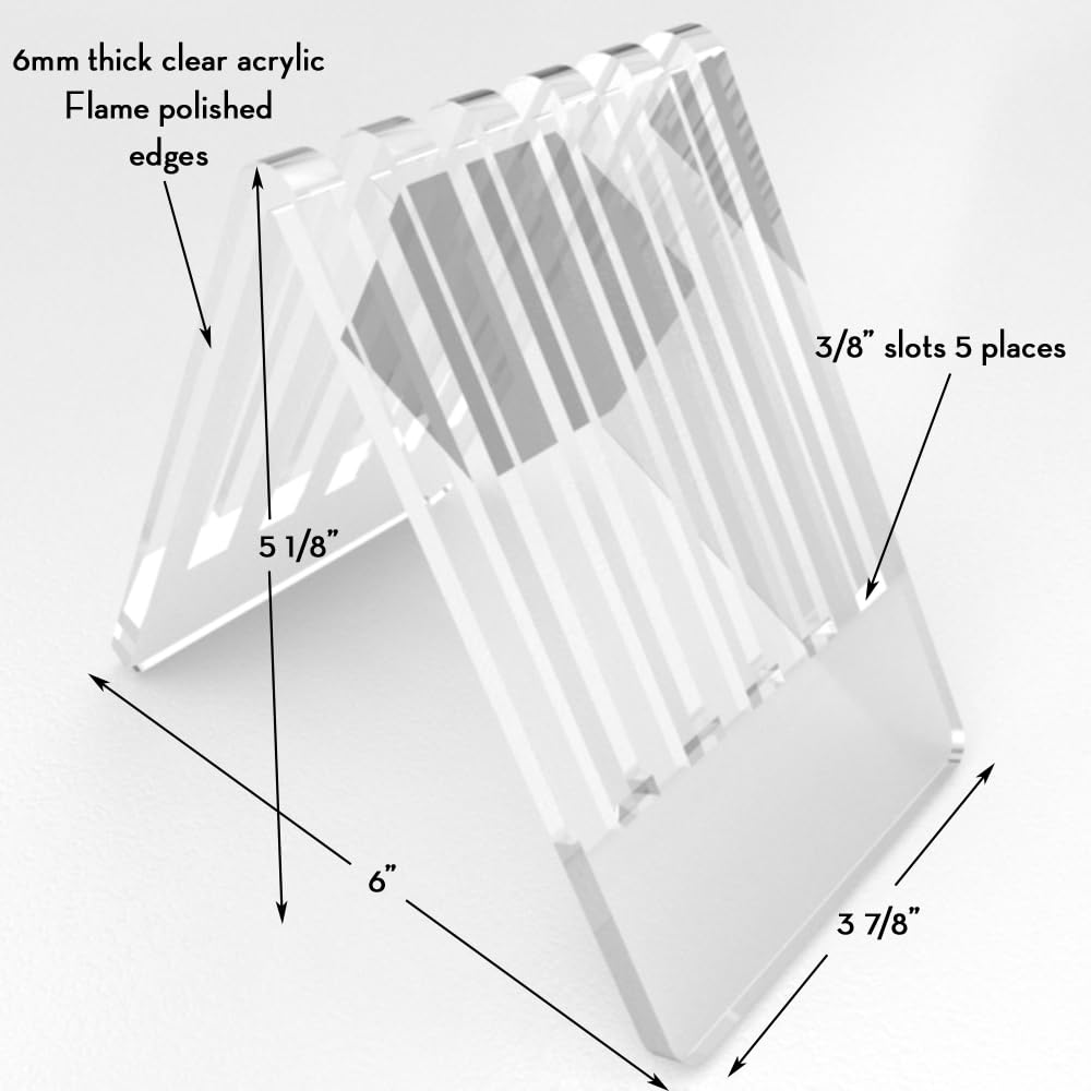 Vray Designs LLC Clear Acrylic File Holder -Office Desk File Organizer | Premium 6mm Acrylic Organizer with 5 Sections | File Folder Holder, Mail Organizer, Acrylic Desk Organizer | Made in USA (FH1)