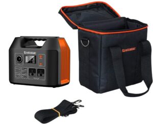 enginstar 300w power station bundle w/carrying bag 296wh portable solar generator bundle w/shockproof storage box for renewable energy solar power generator, emergency backup power, outdoor camping