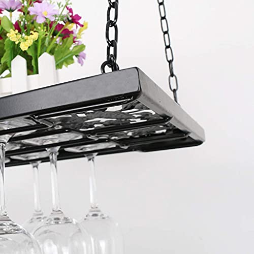 LAJUU Wine Racks,Ceiling Industrial Hanging Wine Glass Racks Stemware Holder Adjustable Height Decoration Shelf