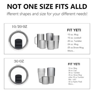 20 oz Tumbler Lid, Replacement Lids Compatible for YETI 20 oz Tumbler, 10/24 oz Mug and 10 oz Lowball,Magnetic Slider Switch Spill Proof Tumbler Cover, BPA Free (20oz Pack of 1 Black)