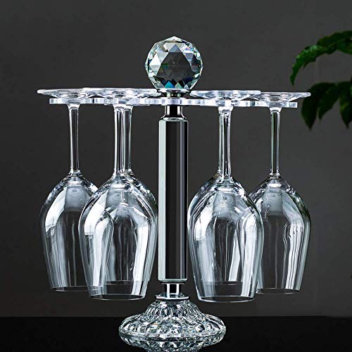 LAJUU Wine Racks,Crystal Wine Glass Rack Upside Down Creative Cylindrical Crystal Wine Glass Rack Restaurant Home Crystal Wine Glass Holder Wine Glass