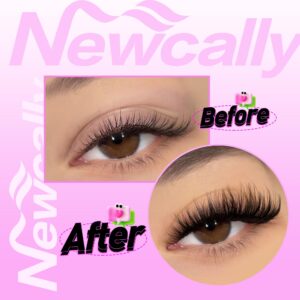 Newcally False Eyelashes Russian Strip Lashes Wispy Mink Lashes Fluffy D Curl Fake Lashes Like Eyelash Extension Lash Strips 9 Pairs Pack