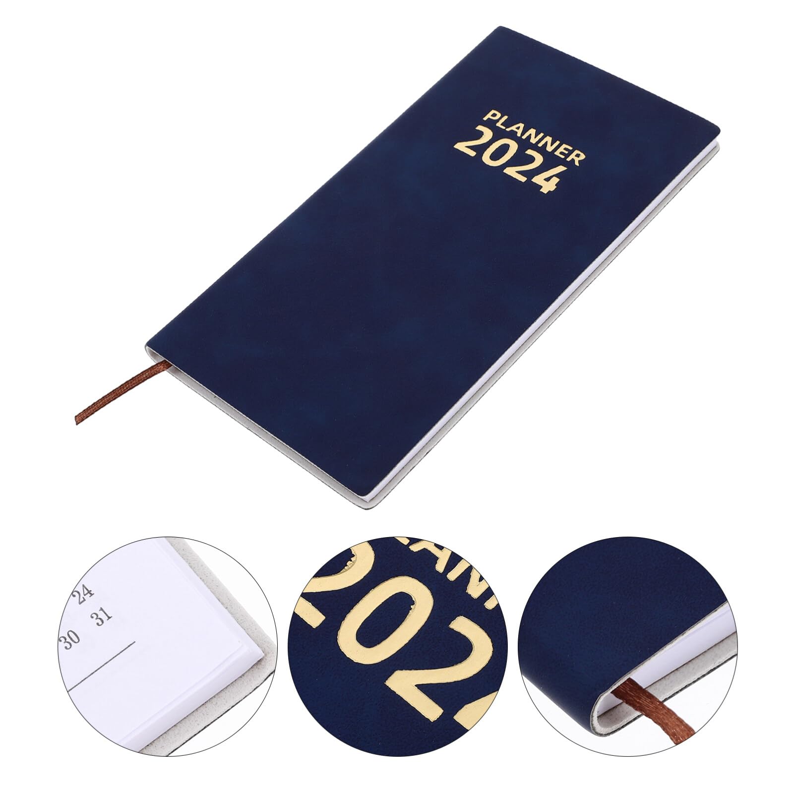 Cabilock Schedule Notebook 2024 Agenda Book The List Office Delicate Imitation Leather Academic Planner