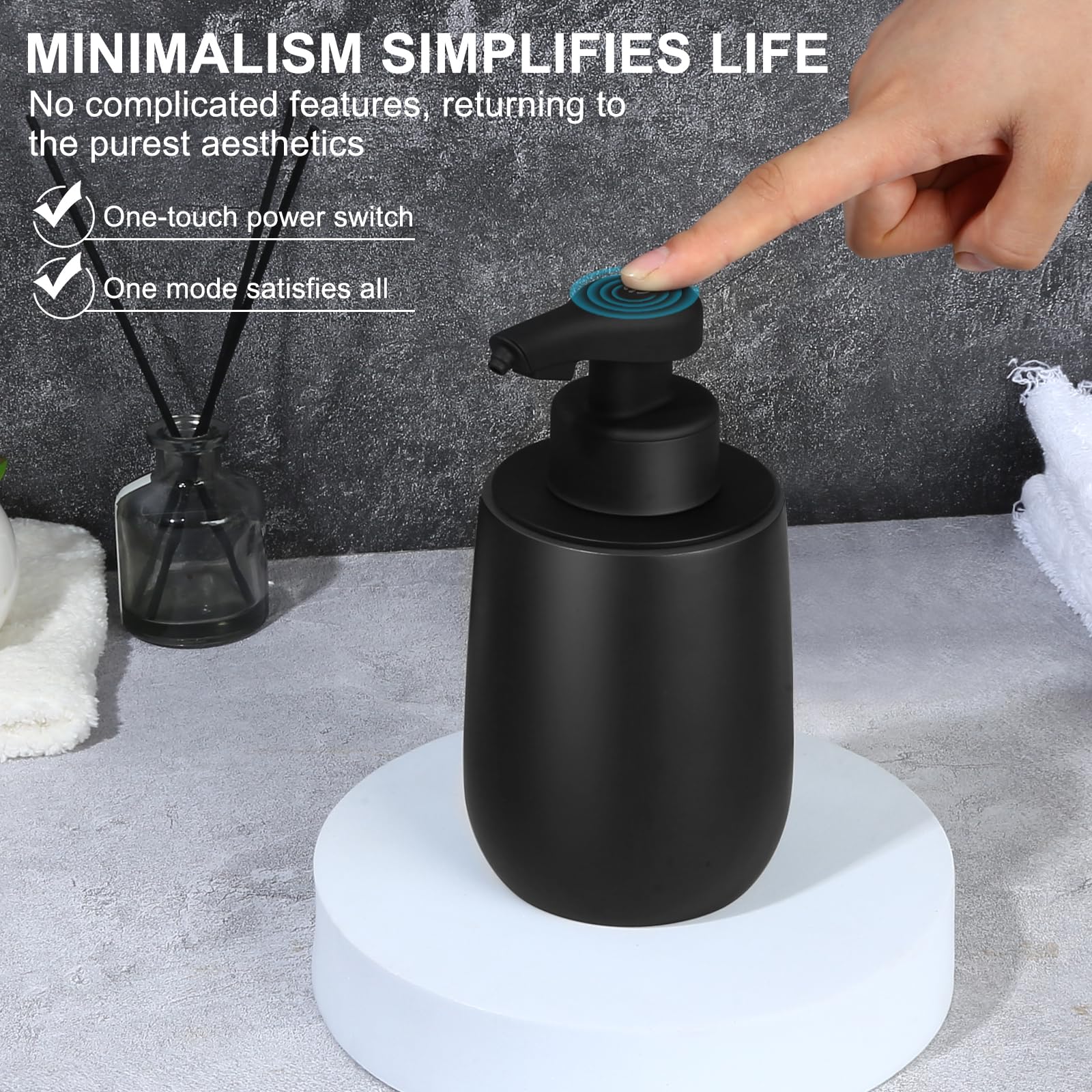 Automatic Soap Dispenser Liquid Hand Free Soap Dispenser Rechargeable Soap Dispenser Touchless Soap Dispenser Smart Electric Auto Dish Soap Dispenser for Bathroom, Kitchen, Commercia Black