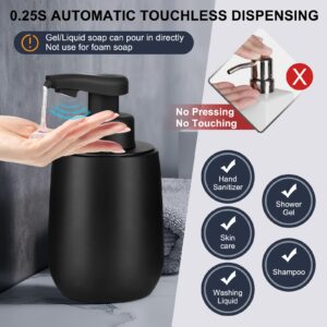 Automatic Soap Dispenser Liquid Hand Free Soap Dispenser Rechargeable Soap Dispenser Touchless Soap Dispenser Smart Electric Auto Dish Soap Dispenser for Bathroom, Kitchen, Commercia Black