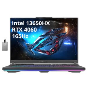 asus 2023 rog strix g16 16'' wuxga 165hz gaming laptop, intel core i7-13650hx, nvidia geforce rtx 4060, 32gb ddr5 ram, 2tb ssd, rgb 4zone backlit keyboard, win 11pro, gray, 32gb snowbell usb card