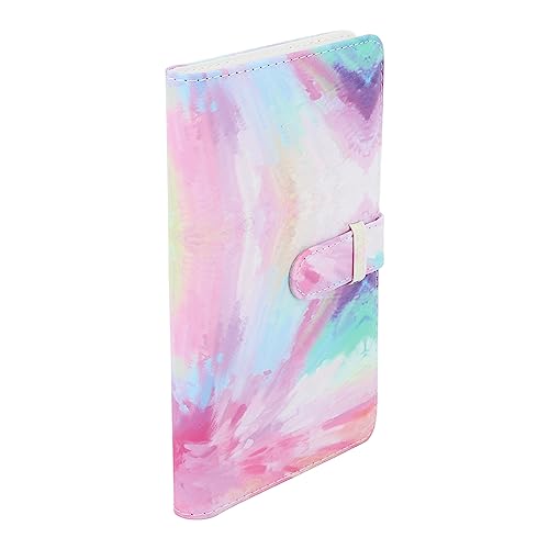 3 Inch Photo Album High Transparency Security Protection for Instant Camera Photo Album PU Leather Cover for Movie Tickets (Pink Tie Dye)