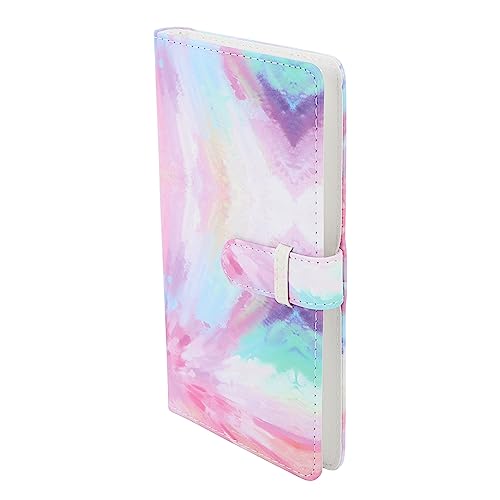 3 Inch Photo Album High Transparency Security Protection for Instant Camera Photo Album PU Leather Cover for Movie Tickets (Pink Tie Dye)