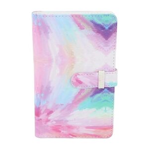 3 Inch Photo Album High Transparency Security Protection for Instant Camera Photo Album PU Leather Cover for Movie Tickets (Pink Tie Dye)