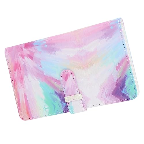 3 Inch Photo Album High Transparency Security Protection for Instant Camera Photo Album PU Leather Cover for Movie Tickets (Pink Tie Dye)