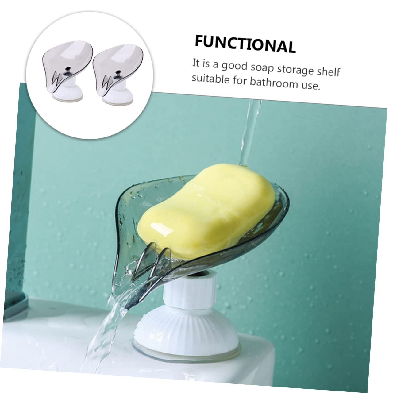 SHOWERORO 2pcs Soap Box Wall Soap Holder Soap Drain Saver Countertop Soap Dish Drain Soap Container Brackets for Shelves Wall Hand Soap Dispenser Foam Big Sucker to Rotate Storage Plastic