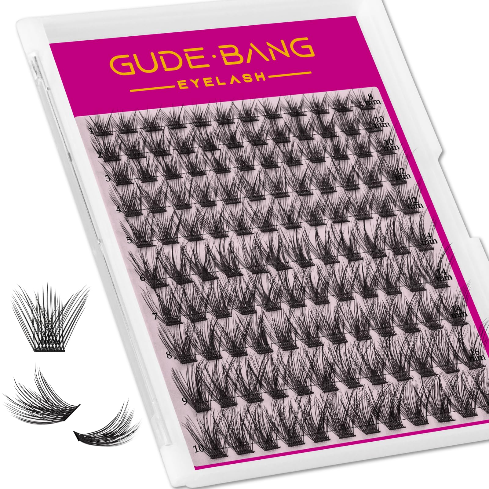 GUDE BANG Lash Clusters, 120pcs DIY Eyelash Extensions at Home, Mix Individual Cluster Eyelashes, Cluster Lashes Soft for Personal Makeup Use (FD-14-D, Mix 8-16mm)