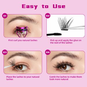 GUDE BANG Lash Clusters, 120pcs DIY Eyelash Extensions at Home, Mix Individual Cluster Eyelashes, Cluster Lashes Soft for Personal Makeup Use (FD-14-D, Mix 8-16mm)