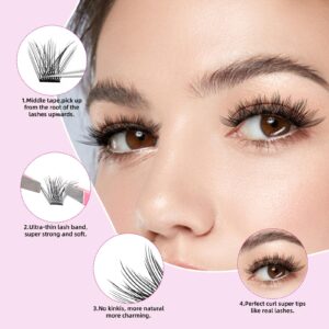 GUDE BANG Lash Clusters, 120pcs DIY Eyelash Extensions at Home, Mix Individual Cluster Eyelashes, Cluster Lashes Soft for Personal Makeup Use (FD-14-D, Mix 8-16mm)