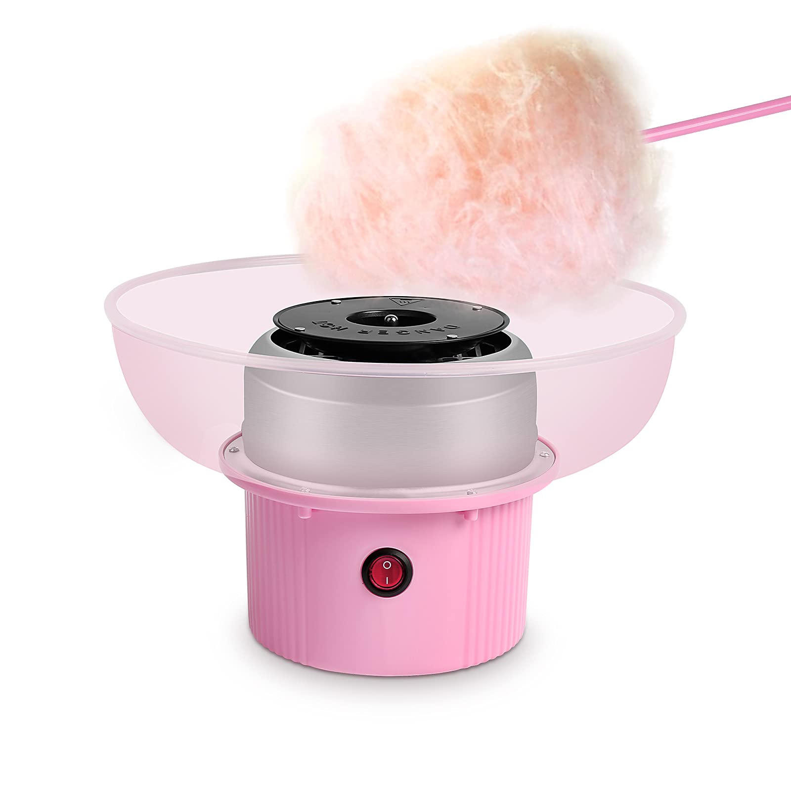 VAlinks Cotton Candy Machine, Mini Electric Cotton Candy Maker with Splash-Proof Plate & Sugar Scoop Use with Sugar, Candy, Homemade Sweet for Home Family Birthday Party, Christmas & Wedding, Pink