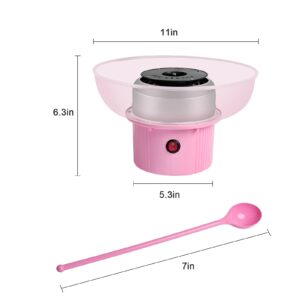 VAlinks Cotton Candy Machine, Mini Electric Cotton Candy Maker with Splash-Proof Plate & Sugar Scoop Use with Sugar, Candy, Homemade Sweet for Home Family Birthday Party, Christmas & Wedding, Pink