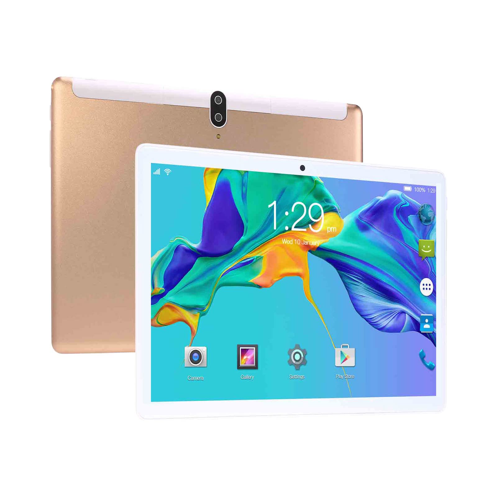 Tablet Android 10.1 Inch IPS Screen Bluetooth Tablet with 2GB RAM+16GB ROM, GPS, Call, Double SIM Double Standby Full Netcom Gaming Tablet Electronics for Men College Supplies Girlfriend Gifts (Gold)