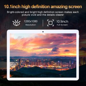 Tablet Android 10.1 Inch IPS Screen Bluetooth Tablet with 2GB RAM+16GB ROM, GPS, Call, Double SIM Double Standby Full Netcom Gaming Tablet Electronics for Men College Supplies Girlfriend Gifts (Gold)