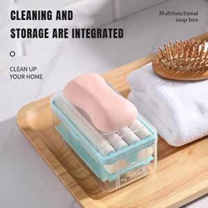 OUSIKA Soap Dish Soap Dish Multifunctional Soap Dish Hands Free Foaming Draining Bar Holder Grid Tray Storage Box Cleaning Tool for Bathroom Accessories Bathroom Soap Dish Soap