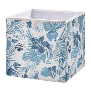 kigai hawaiian plants flowers rectangular storage bins - 16x11x7 in large foldable storage basket fabric storage baskes organizer for toys, books, shelves, closet, home decor