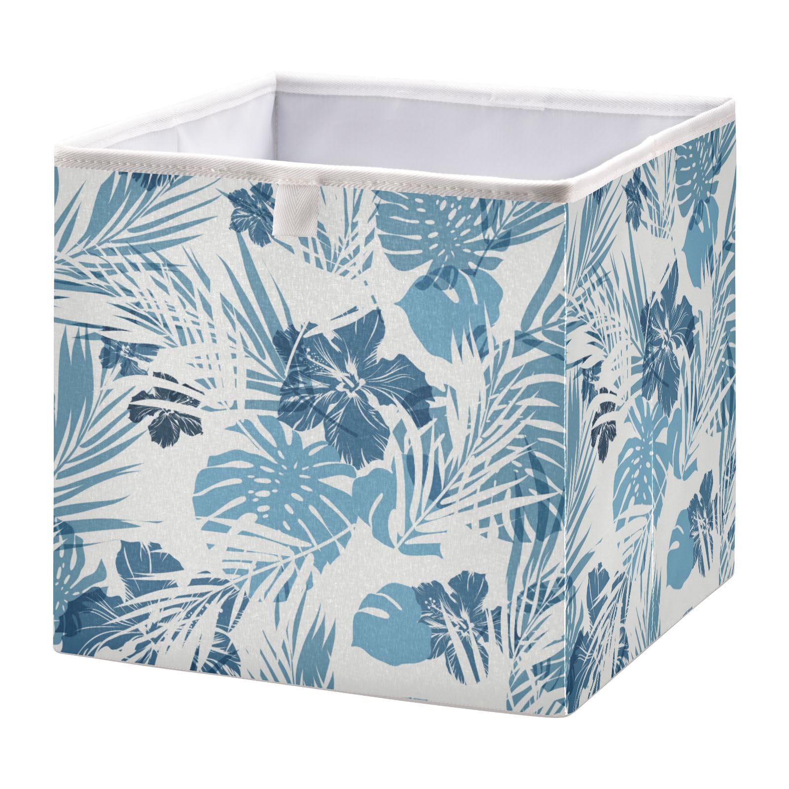 Kigai Hawaiian Plants Flowers Rectangular Storage Bins - 16x11x7 In Large Foldable Storage Basket Fabric Storage Baskes Organizer for Toys, Books, Shelves, Closet, Home Decor