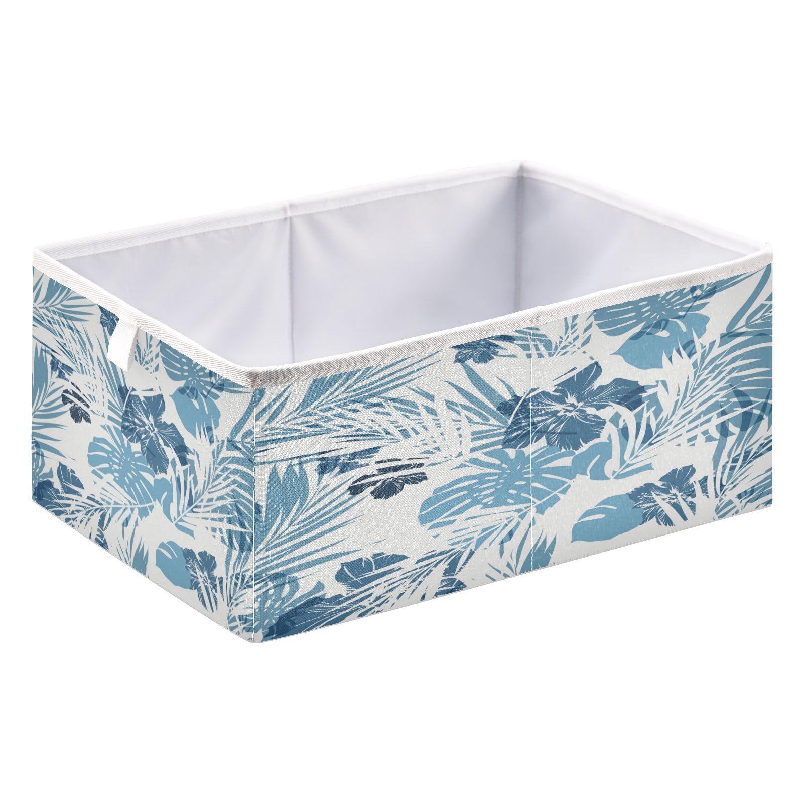 Kigai Hawaiian Plants Flowers Rectangular Storage Bins - 16x11x7 In Large Foldable Storage Basket Fabric Storage Baskes Organizer for Toys, Books, Shelves, Closet, Home Decor