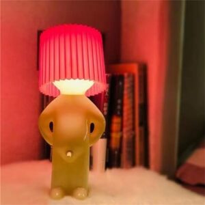 Little Naughty boy Desk lamp,A Little Shy Desk lamp, Bedside Night Light,Naughty boy Mr.P a Little Shy Man Creative lamp,Home Decoration Beautiful Gift (Rose red)