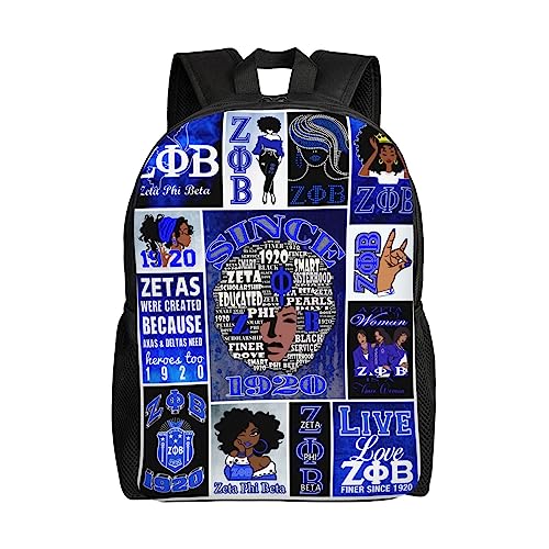 Raoirlw Zeta Phi Sorority Paraphernalia Gifts Backpack Laptop Bag Large Casual Backpack