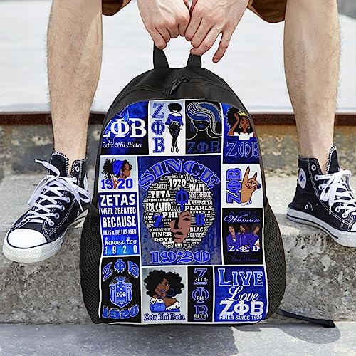 Raoirlw Zeta Phi Sorority Paraphernalia Gifts Backpack Laptop Bag Large Casual Backpack