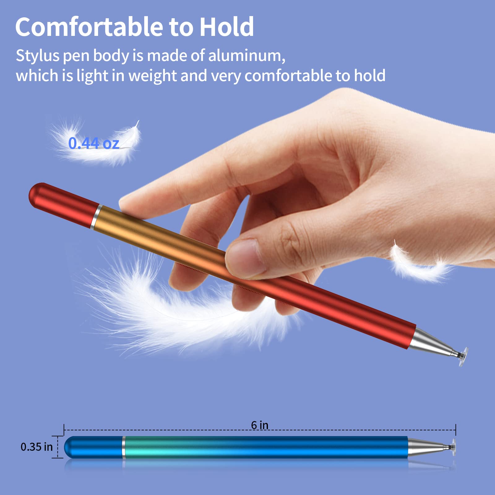 Stylus Pens for Touch Screens, 2 in 1 Magnetic Disc Stylus Pen with Magnetic Cap, Compatible with All Touch Screens