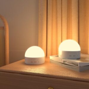 kintion portable led night lamp for kids and adult(with rgb mode), bedside dimmable warm night light, soft eye caring night light for kids breastfeeding and sleep aid, 8 colors, 2pcs