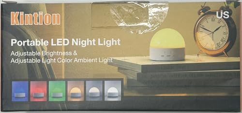 Kintion Portable LED Night Lamp for Kids and Adult(with RGB Mode), Bedside Dimmable Warm Night Light, Soft Eye Caring Night Light for Kids Breastfeeding and Sleep Aid, 8 Colors, 2pcs