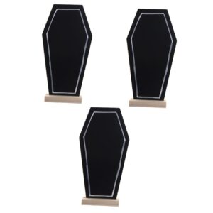 stobok 3pcs mini blackboard small chalkboard sign table top decor mini chalkboard food house decorations for home decorative blackboard black decor ornaments wooden household