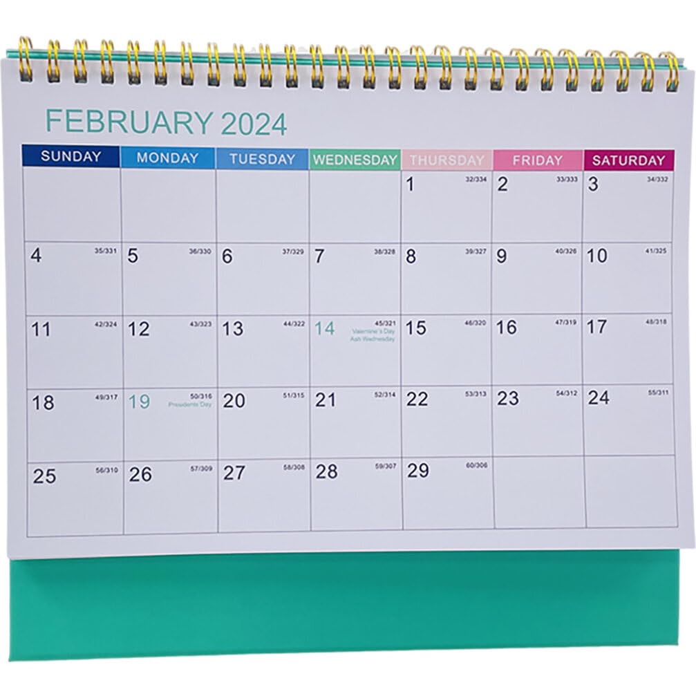 Alipis 2024 Desk Calendar Paper Office Coil Ledger