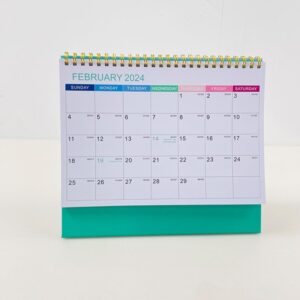 Alipis 2024 Desk Calendar Paper Office Coil Ledger